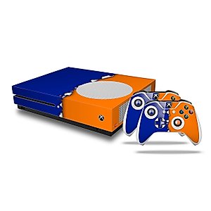 WraptorSkinz Decal Vinyl Skin Wrap Compatible with Xbox One S Console and Controllers - Ripped Colors Blue Orange
