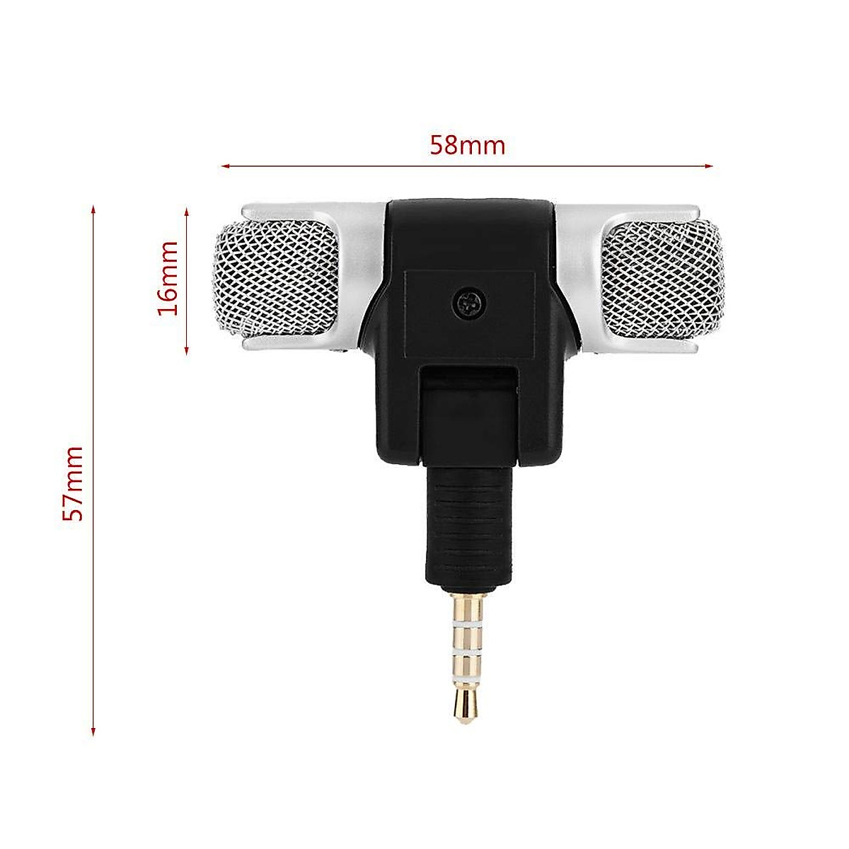 Microphone for Phone, Mini Stereo Microphone Mic 3.5mm Gold-Plating Plug Jack for Andriod Phones