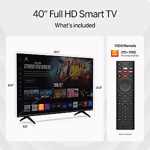 VIZIO 40-inch Full HD 1080p Smart TV with DTS Virtual: X, Alexa Compatibility, Chromecast Built-in, Bluetooth Headphone Capable, (VFD40M-08 New) (Renewed)