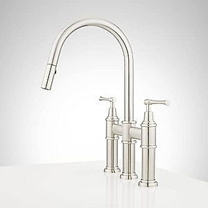 Signature Hardware 950466 Hurston 1.8 GPM Double Handle Bridge Pull-Down Kitchen Faucet