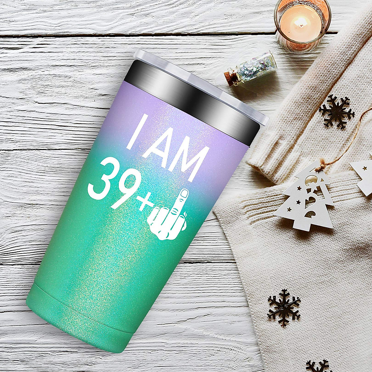BIRGILT 40th Birthday Gifts for Women Men - Funny Gifts for Best Friends Wife Mom Husband - Tumbler Cup