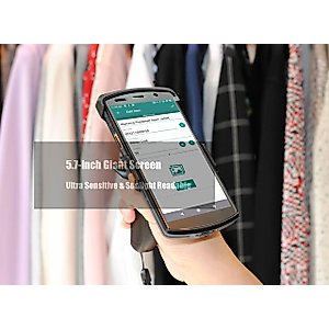 Rugged 4G LTE Android Barcode Scanner Pistol Grip Handheld Mobile Computer 5" Touch Screen with Honeywell N6603 1D 2D Code Reader WiFi GPS for Enterprise WMS