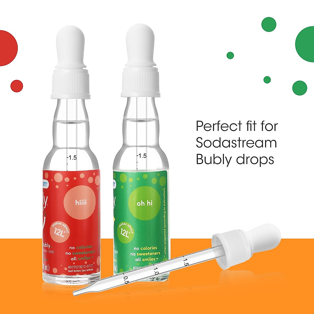 Aieve Glass Dropper Pipettes Compatible with SodaStream Bubly Drops Flavors (6 Pack)