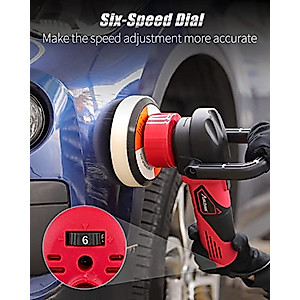 AVID POWER Buffer Polisher, 5-inch/6-inch Dual Action/DA Polisher for Car Detailing, Random Orbital Car Buffer Polisher Waxer Kit with 6 Variable Speed, 4Pcs 5-inch & 6-inch Polishing Pads