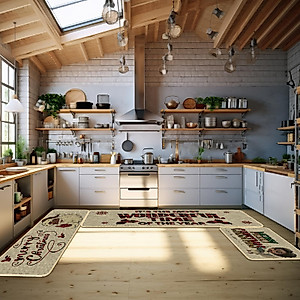 Layhit Christmas Kitchen Rugs and Mats Set of 3 Black Santa Doormat African American Santa Claus Entrance Rug Merry Christmas Winter Farmhouse Party Floor Mat for Kitchen 20 x 29,20 x 47,20 x 59 in