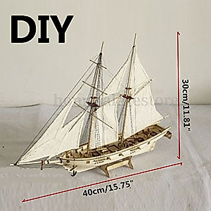 EastVita Wooden Model Ships Kits to Build for Adults, Wooden Ship Model Kit, 1/100 Scale Wooden Wood Sailboat Ship Kits for Collections Handmade Competition Boat Model Hobby