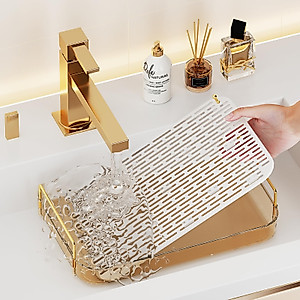 Seoneiro Whiskey Tray, Glass Cup Rack, Mug Holder, Coffee Cup Organizer, Bathroom Countertop Organizer Organizer with Drain Board Wine Glass Decorative Organizer, Food Tray, Kitchen Spice Rack