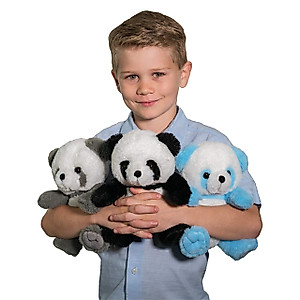 Fluffuns Panda Stuffed Animal - Stuffed Panda Bear Plush Toys - 9 Inches (Blue)