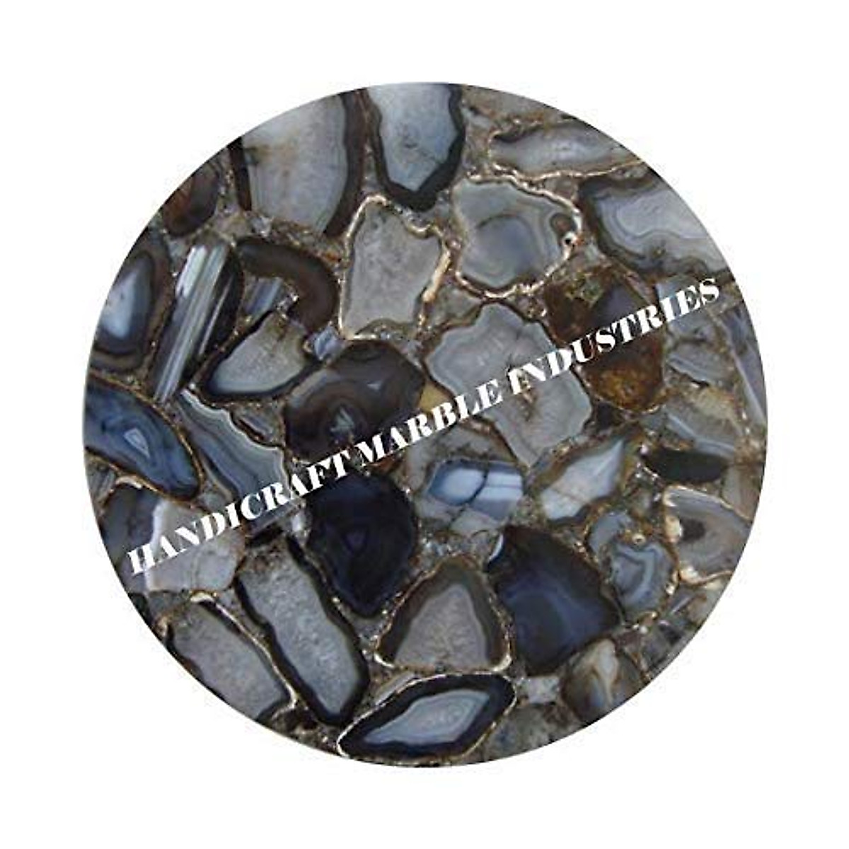 Agate Stone Table, Dark Agate Table, Grey Agate Table 15" Inch, How To Pronounce Agate, Agate Beach Michigan