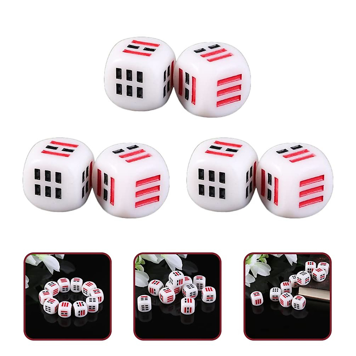 30 Pcs Gossip Dice Fortune-Telling Dices Dice Props Multi-Sided Dices Ba Gua Dices Divination Dices Portable Dices Dice for Divination