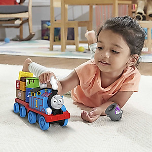 Thomas & Friends Wobble Cargo Stacker Train, Push-Along Engine with Stacking Blocks for Toddlers and Kids Ages 2 Years and up