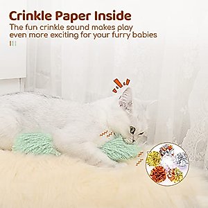 Potaroma Cat Toys Cat Pillows, 3 Pack Soft and Durable Crinkle Sound Catnip Toys, Interactive Cat Kicker Toys for Indoor Cats, Promotes Kitten Exercise