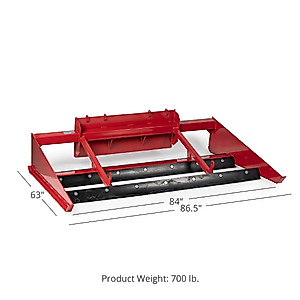 Titan Attachments 84in Skid Steer Grader, Universal Quick Tach, Triple Cutting Edge Box Grader, Push and Pull Road Grader