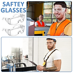 Queekay Safety Glasses over Eyeglasses Anti Dust Impact Scratch Safety Goggles for Men Women Nurses Workers Architect Lab(20 Pairs)