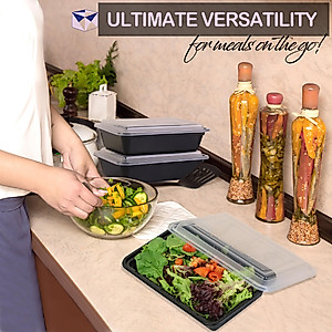Meal Prep Containers 50 Pack - Food Storage Container with Lids, Resturaunt Take-Out Container, Durable & Airtight, Microwave & Freezer Safe for Freshness, Convenience & Organization (28oz -50 Pack)