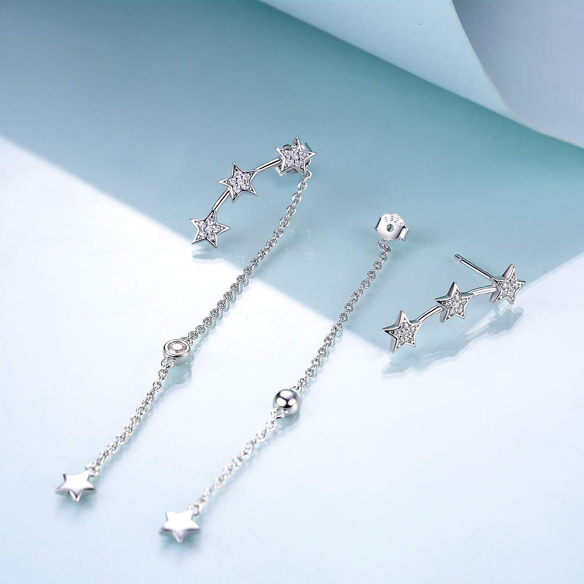 Star Earrings for Women Sterling Silver Star Jewerly Earwire Stud Earrings Gifts for Women