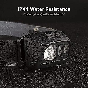 Lepro LED Headlamp Flashlights, 1500Lux Head Lamp with 6 Lighting Modes and Red Light, IPX4 Waterproof Headlamp for Camping Hiking Backpacking Fishing, Adjustable Headband Suit for Adults Kids