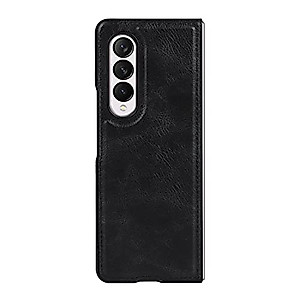 EAXER for Samsung Galaxy Z Fold 3 5G Luxury Leather Wallet Case Cover with S Pen Slot PU Leather Flip Folio Case with Card Slots RFID Blocking Kickstand Phone Cover for Z Fold3 5G (2021) - Black