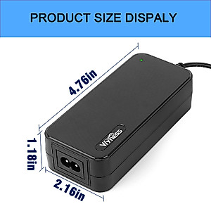WYNESS 42V 2A Electric Scooter Battery Charger 3-Prong Connector, Smart Universal for 36 Volt Lithium Battery, for Pocket Mod, Sports Mod, Millet Power Supply