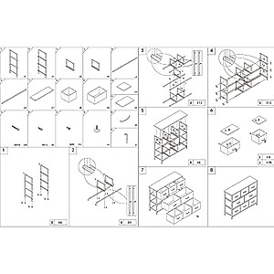 AZL1 Life Concept Extra Wide Organizer 8-Drawer Closet Shelves, Dressers Storage Chest for Bedroom, Living Room, Hallway & Nursery with Easy Pull Fabric Bins Wood Top, Ivory