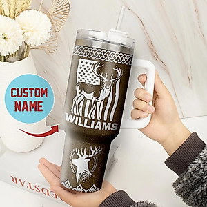 WAZONE Personalized To My Dad Tumbler Cup With Lid Custom Name Tumbler 40oz with Handle and Straw Father and Son Best Friend for Life Fathers Day Birthday Gifts for Dad Stepdad From Son