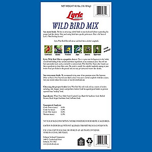 Lyric Wild Bird Mix Bird Seed, Bird Food for Outside Feeders, 40 lb. Bag