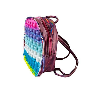 Sensia. Pop School Backpack Fidgets for Girls, Gifts Pop Backpack Purse Fidget Toy Toddler Bag for Kids, Popper Mini School Backpack Birthday Fidget Gifts for Teens Girls Boys and Adults