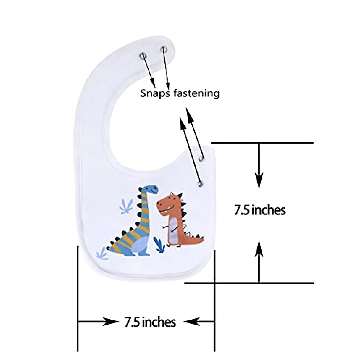 Maiwa 6 Pack Cotton Waterproof Dinosaur Baby Bibs for Boys for Drooling Eating Teething with Snaps,OEKO-TEX certified print