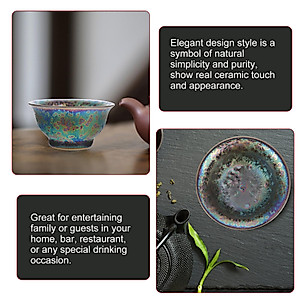 Veemoon Ceramic Tea Cup,Japanese Tea Cup,Handmade Ceramic Tea Cup with Natural Blue Pattern for Tea Enthusiasts, Ideal for Decoration (Mixed Color)