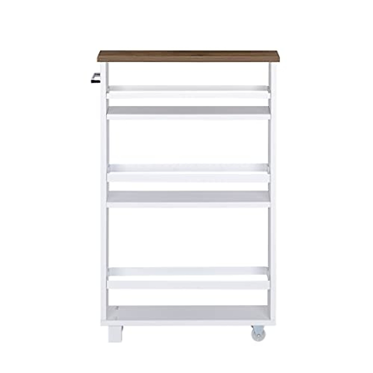 UTEX 4 Tiers Kitchen Slim Storage Cart, Rolling Side Storage Cabinet with Handle for Kitchen Bathroom Laundry Narrow Corner Places,White