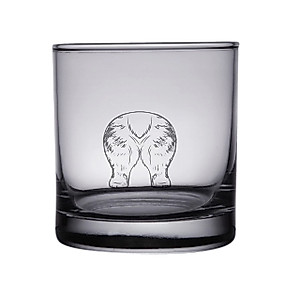 HullSpeed Designs Corgi Butt - 2 Sided Engraved Rocks & Whiskey Glasses (Set of 2)