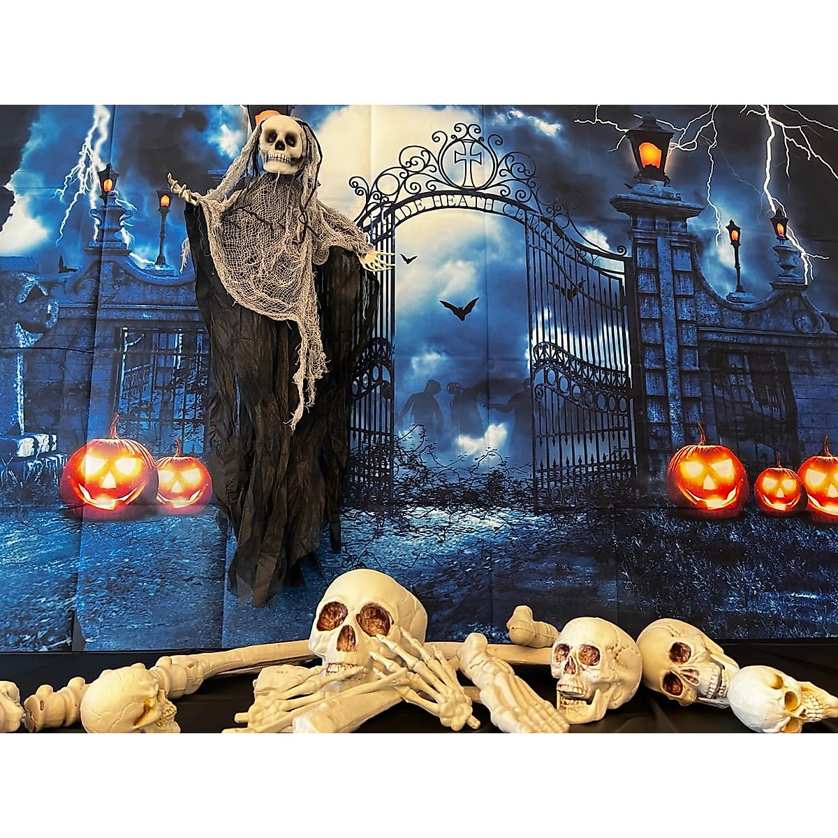 GiftExpress 2 Pack 36" Halloween Hanging Skeleton Grim Reaper, Halloween Skeleton Decorations for Haunted House Prop Indoor/Outdoor