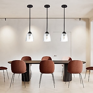 4 Pack Clear Seeded Glass Replacement Shades Covers for Ceiling Fan Light Fixtures Pendant Lighting Chandelier Vanity Light Kitchen Island Light, 2-1/8" Fitter, 5.47" High, 4.76" Diameter