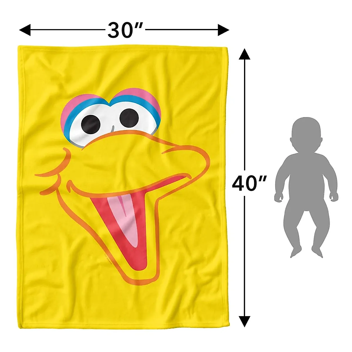 LOGOVISION Sesame Street Lightweight Baby Blanket, 30"X40", Big Bird Head Unisex for Infants Girls & Boys