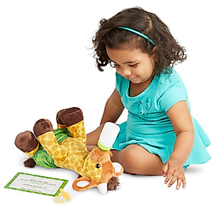 Melissa & Doug 11-Inch Baby Giraffe Plush Stuffed Animal with Pacifier, Diaper, Baby Bottle