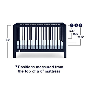 babyGap by Delta Children Charlie 6-in-1 Convertible Crib - Greenguard Gold Certified, Navy