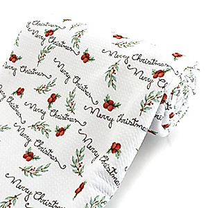 Laurel and Berries Merry Christmas Liverpool Bullet Fabric Textured Knit Jersey 4 Way Stretch - 6 Inch Strip