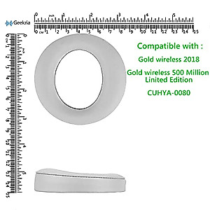 Geekria QuickFit Replacement Ear Pads for Sony PlayStation Gold Wireless New Version 2018, PS4 Gold Wireless 500 Million Limited Edition Headphones Ear Cushions, Ear Cups Cover Repair Parts (Grey)