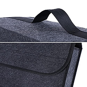 Car Trunk Storage Felt Cloth Foldable Finishing Box Organizer in The Car Multifunctional Durable Storage Box Auto Accessories (Grau)