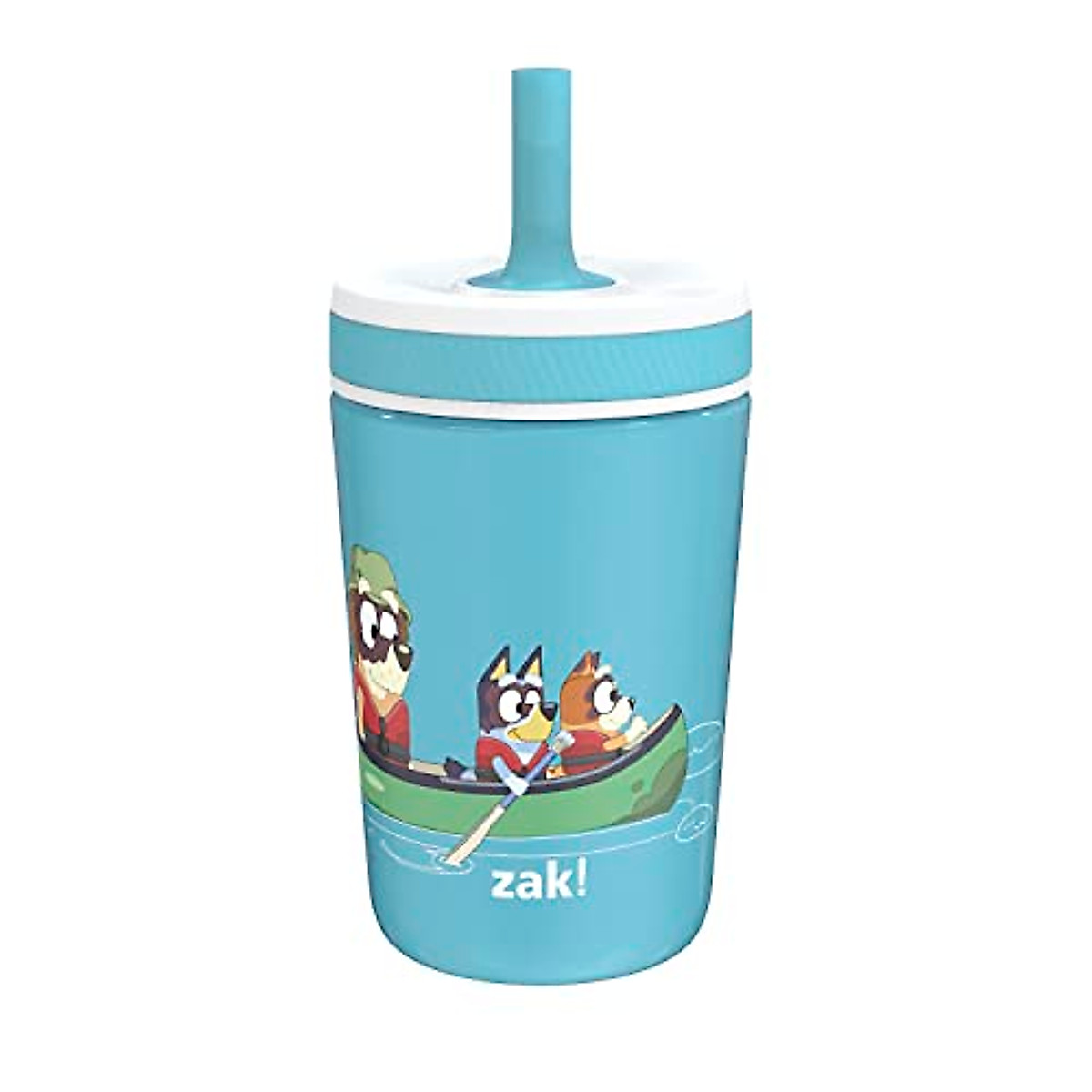 Zak Designs Bluey Kelso Toddler Cups For Travel or At Home, 12oz Vacuum Insulated Stainless Steel Sippy Cup With Leak-Proof Design is Perfect For Kids (Bluey, Bingo, Grandad Mort)