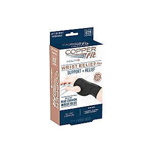 Copper Fit Health Unisex Wrist Relief Plus,Black