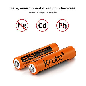 Kruta NI-MH AAA Rechargeable Battery 1.2V 700mah hhr-55aaabu AAA Batteries for Panasonic Cordless Phones, Remote Controls, Electronics, Solar Lights (Pack 8)