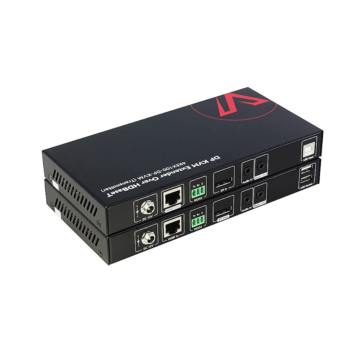 AV Access HDBaseT DisplayPort KVM Extender, Zero Latency, 4k@30Hz/1080P@120Hz DP 1.2 PoE Extender with 2 USB 2.0 Ports for Keyboard and Mouse, EDID, PoE Function, Over Single Cat5e/6/6a/7 Up to 330ft