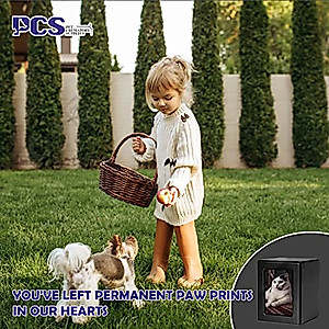 PCS Pet Urns for Cats, Cat Photo Urn, Cat Urn for Ashes, Urns for Cat Ashes, Pet Cremation Box Black-Small