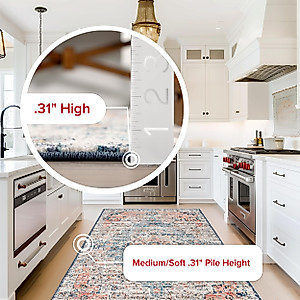 nuLOOM Sawyer Vintage Transitional Area Rug - 8x10 Area Rug Vintage Multi/Ivory Rugs for Living Room Bedroom Dining Room Kitchen