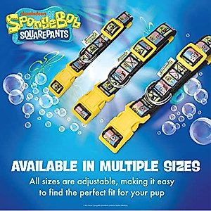 SpongeBob SquarePants for Pets Characters Best Friends Dog Collar, Size Large (L) | Cute Yellow Large Dog Collar for Large Dogs from Nickelodeon Spongebob, Dog Apparel & Accessories