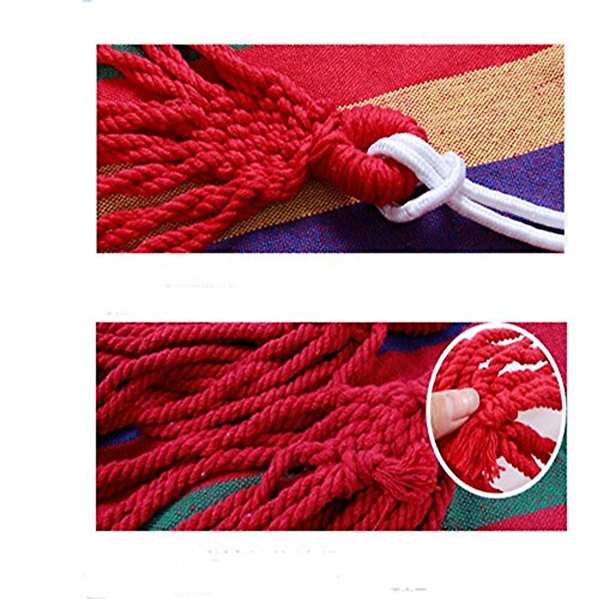 WoneNice Outdoor Double 2 Person Cotton Hammock, Red