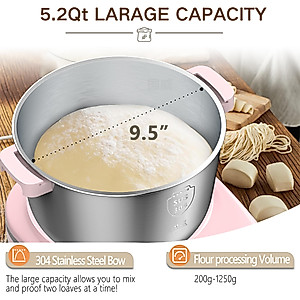 5.2QT Electric Dough Maker with Constant Temperature Ferment & User-Friendly Design, 304 Stainless Steel Dough Mixer Machine, Perfect for Bread, Pizza, Cookies,Bread,Roti,Christmas Gift