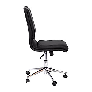 Flash Furniture Madigan Task Office Chair - Luxurious Black LeatherSoft Upholstery - Padded Mid-Back and Seat - Height Adjustable Chrome Base - Armless
