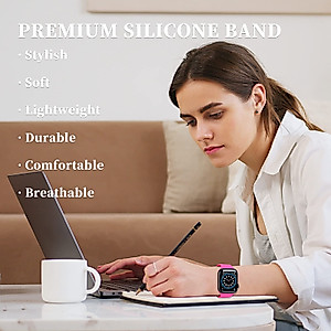 Upgrade Bands Compatible with Apple Watch Band 38mm 40mm 41mm for Women Men-Soft Silicone Replacement Sport Watch Strap for iWatch SE Series 7 6 5 4 3 2 1-Smartwatch Band